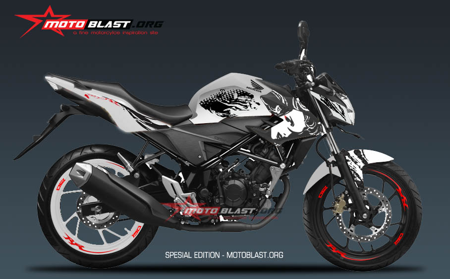 Honda New CB150R striping Kabuki dalam 3 warna hitam, putih dan merah ...