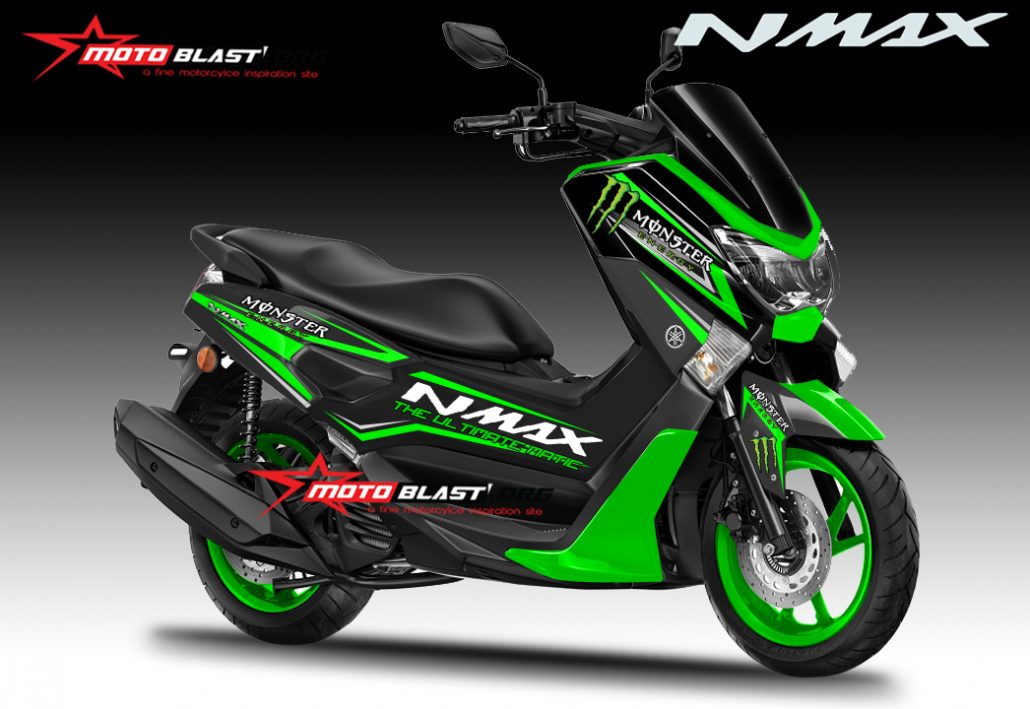 Yamaha Nmax Black Monster Green - MOTOBLAST
