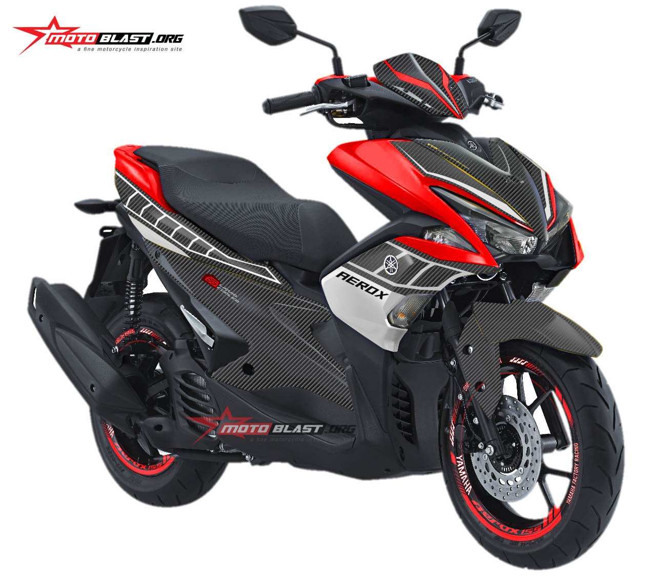 Decal Yamaha Aerox 155 VVa Motoblast tema Anniversary Red Version ...
