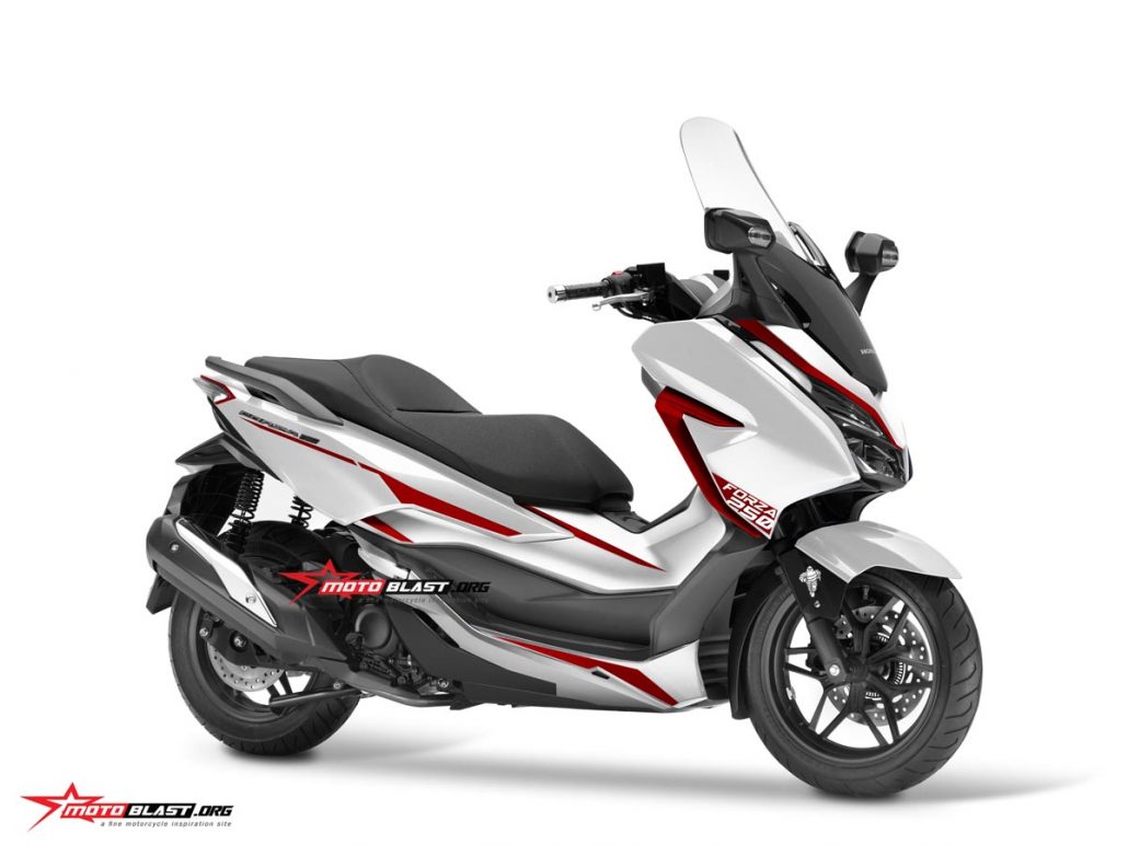 Honda Forza 250 - 300 White Red Elegan - MOTOBLAST