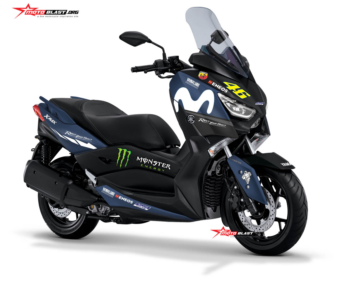 Yamaha Xmax 250 Matte Blue livery Movistar GP 2018 - MOTOBLAST