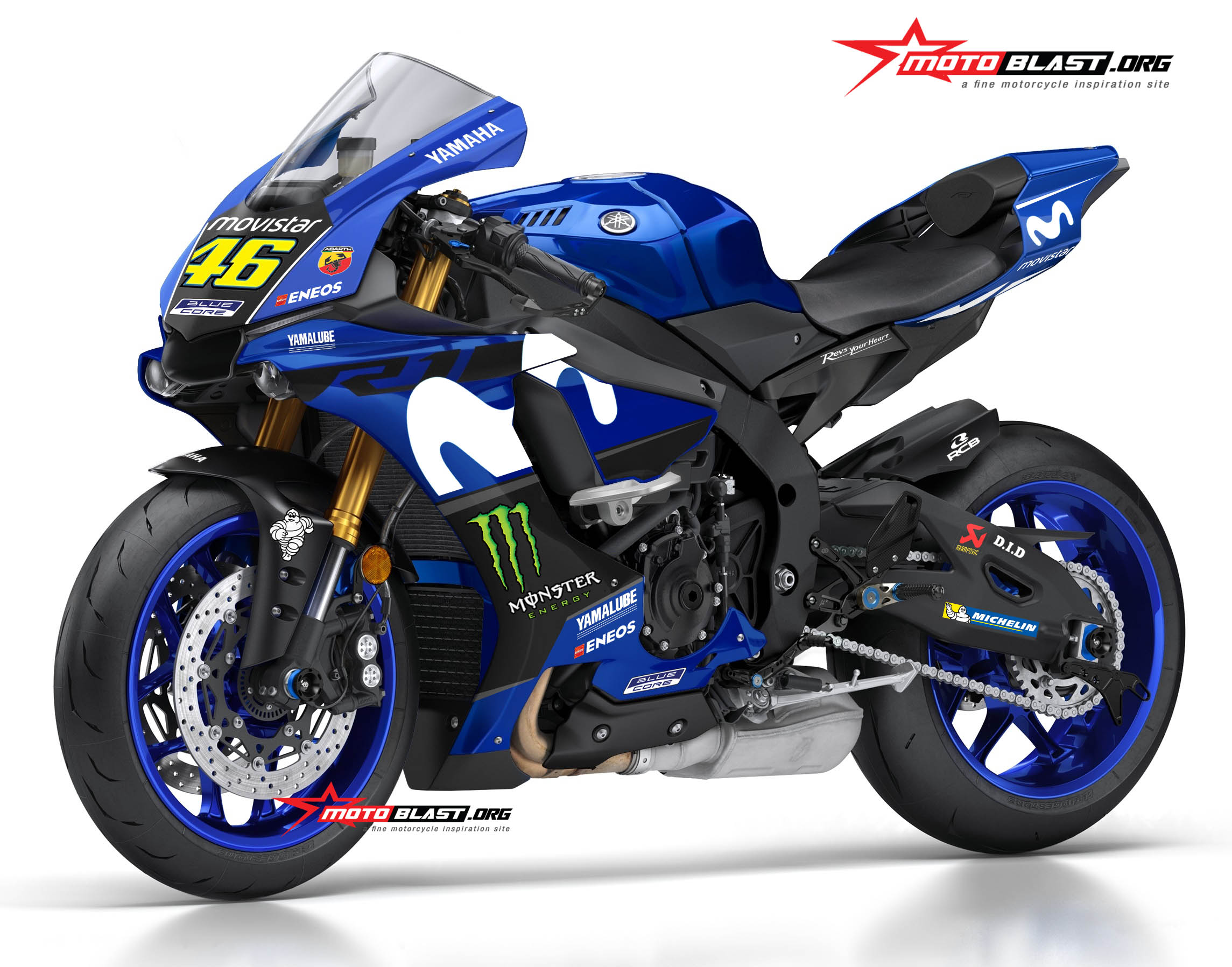 Yamaha R1M Livery Movistar MotoGP 2018 - MOTOBLAST