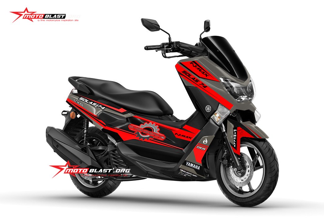 Yamaha Nmax Matte Grey Alstare Green lime and Red - MOTOBLAST