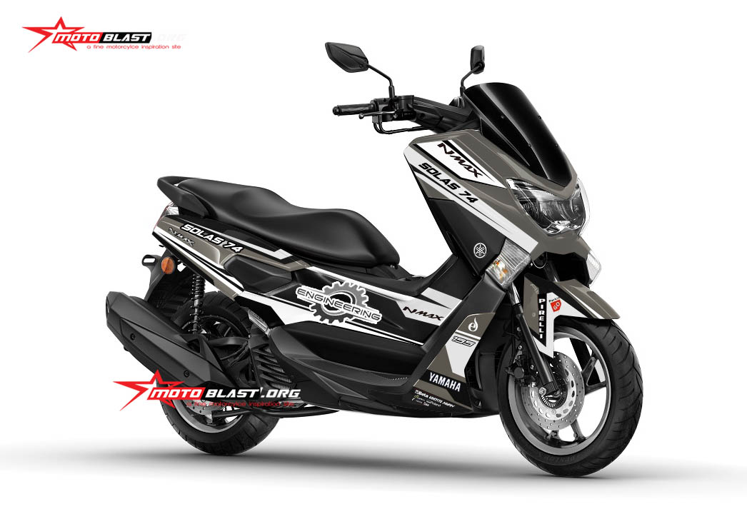 Yamaha Nmax Matte Grey Alstare Green lime and Red - MOTOBLAST