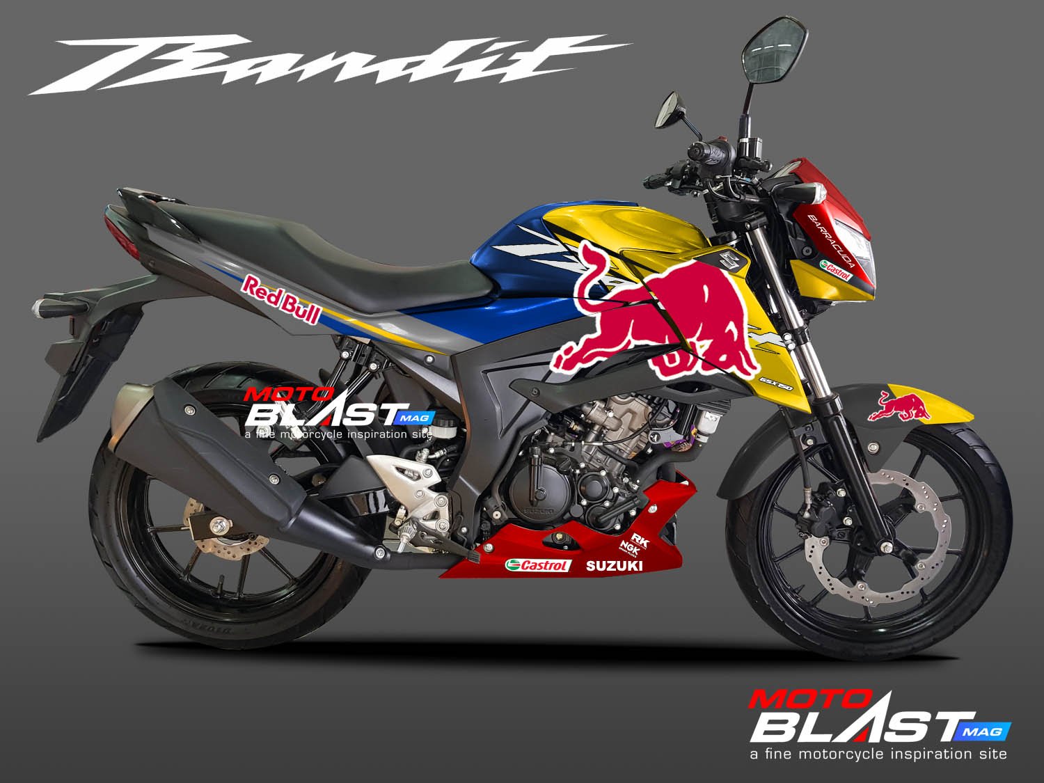 Modifikasi Striping Suzuki GSX150 Bandit Flame blast - MOTOBLAST