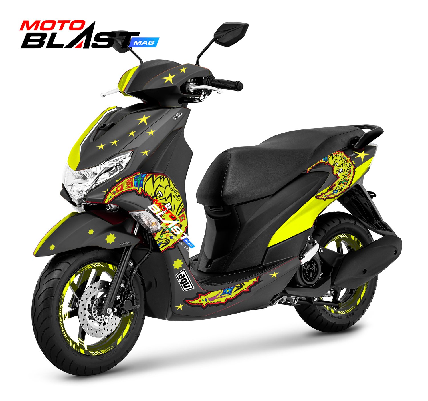 Modifikasi Striping Yamaha Freego livery AGV Grid Sunmoon - MOTOBLAST