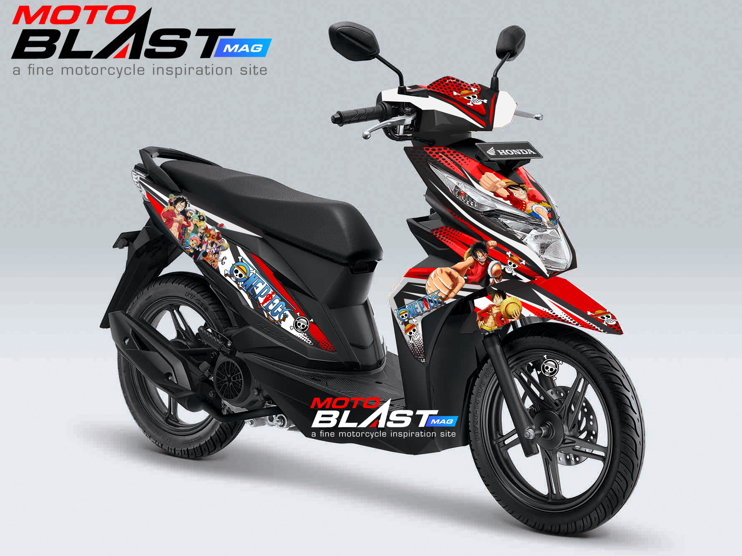 Modifikasi striping Honda beAT Esp One piece - MOTOBLAST
