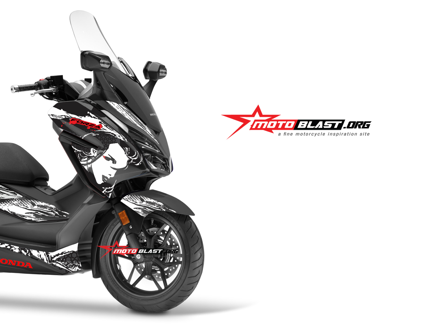 Modifikasi striping New Honda Forza 250 Livery Kabuki - MOTOBLAST