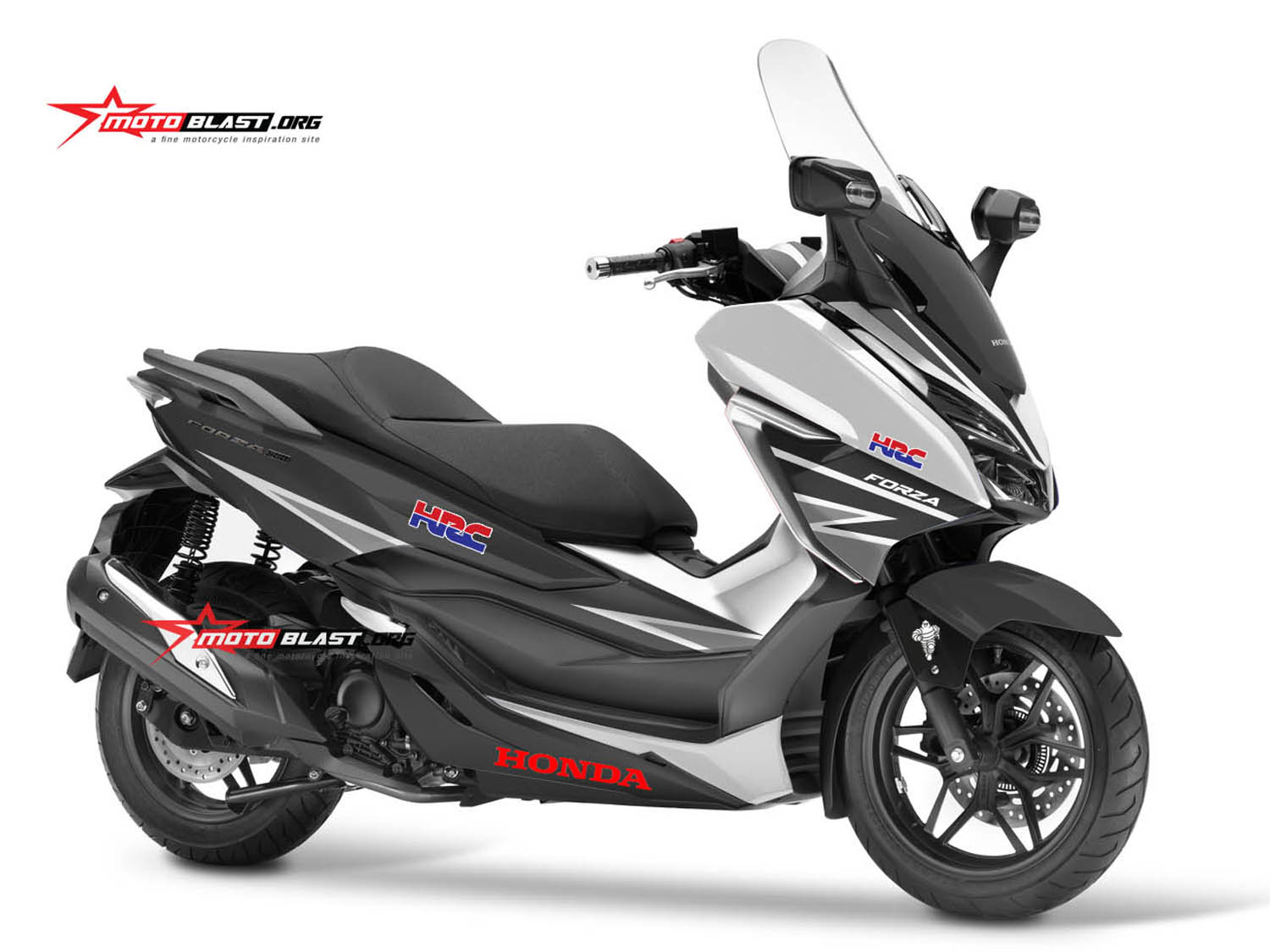 Modifikasi Striping Honda Forza 250 RWB HRC - MOTOBLAST