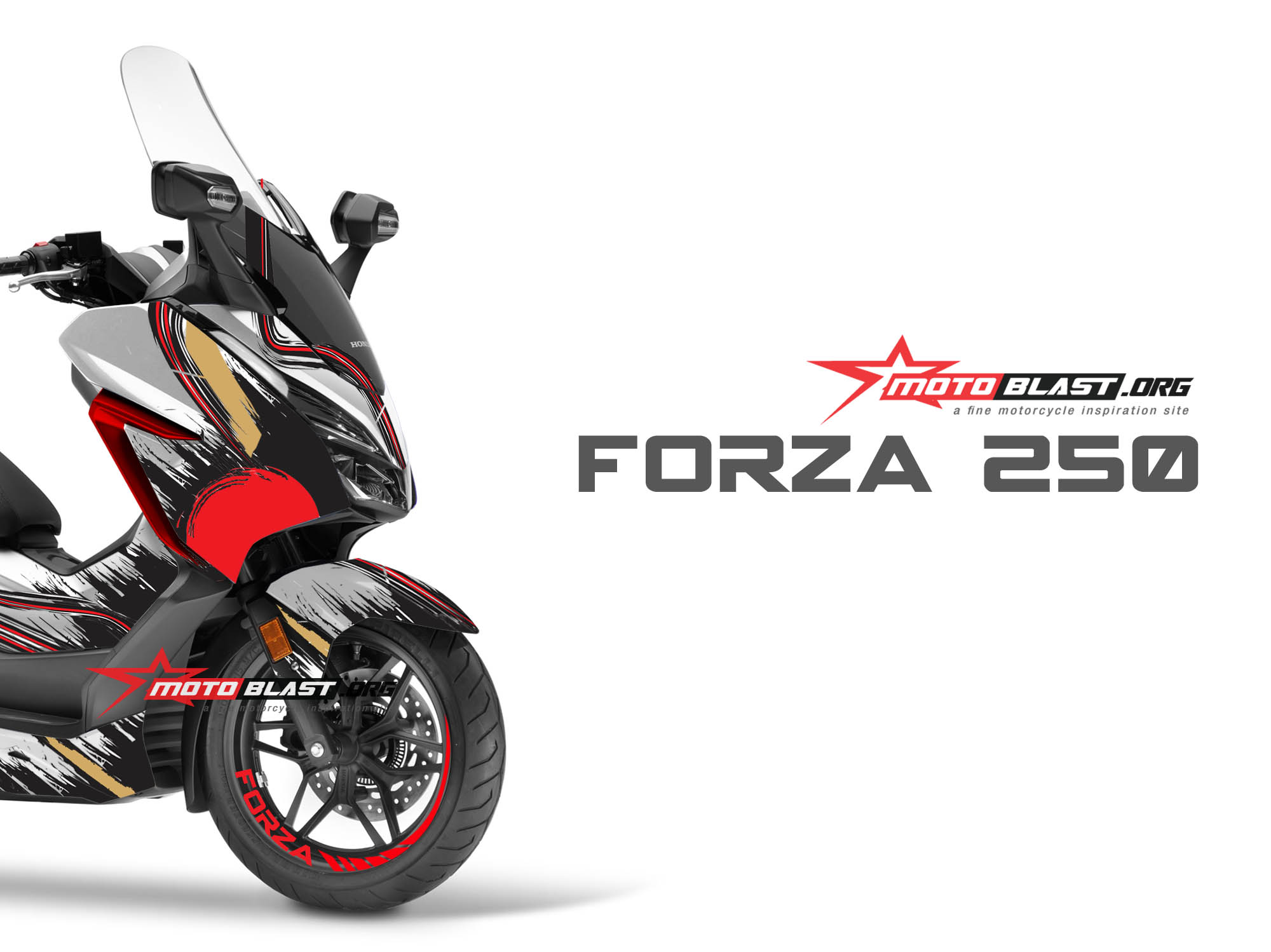 Modifikasi Striping New Honda Forza 250 Livery Shoei Helmet Motegi ...