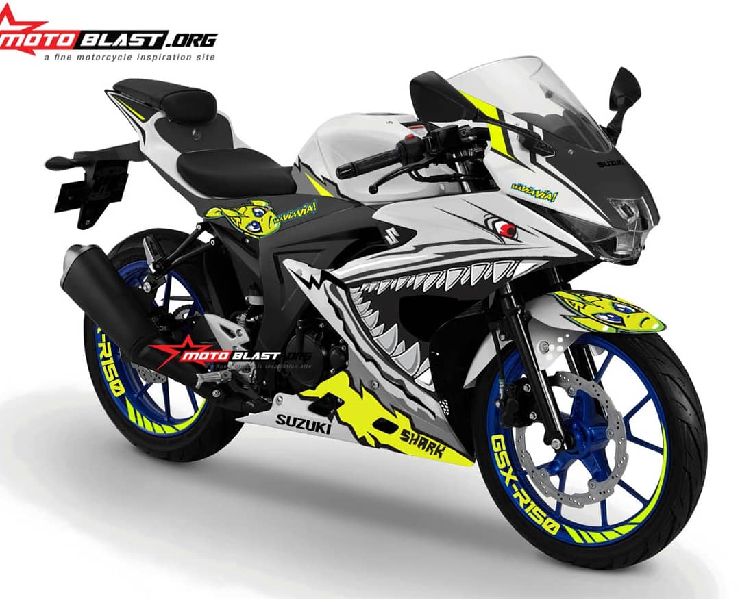 Modifikasi striping Suzuki GSX-R 150 livery shark - MOTOBLAST