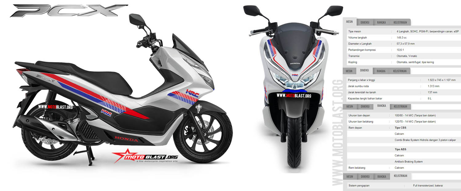 Modifikasi striping Honda PCX 150 HRC Japan - MOTOBLAST