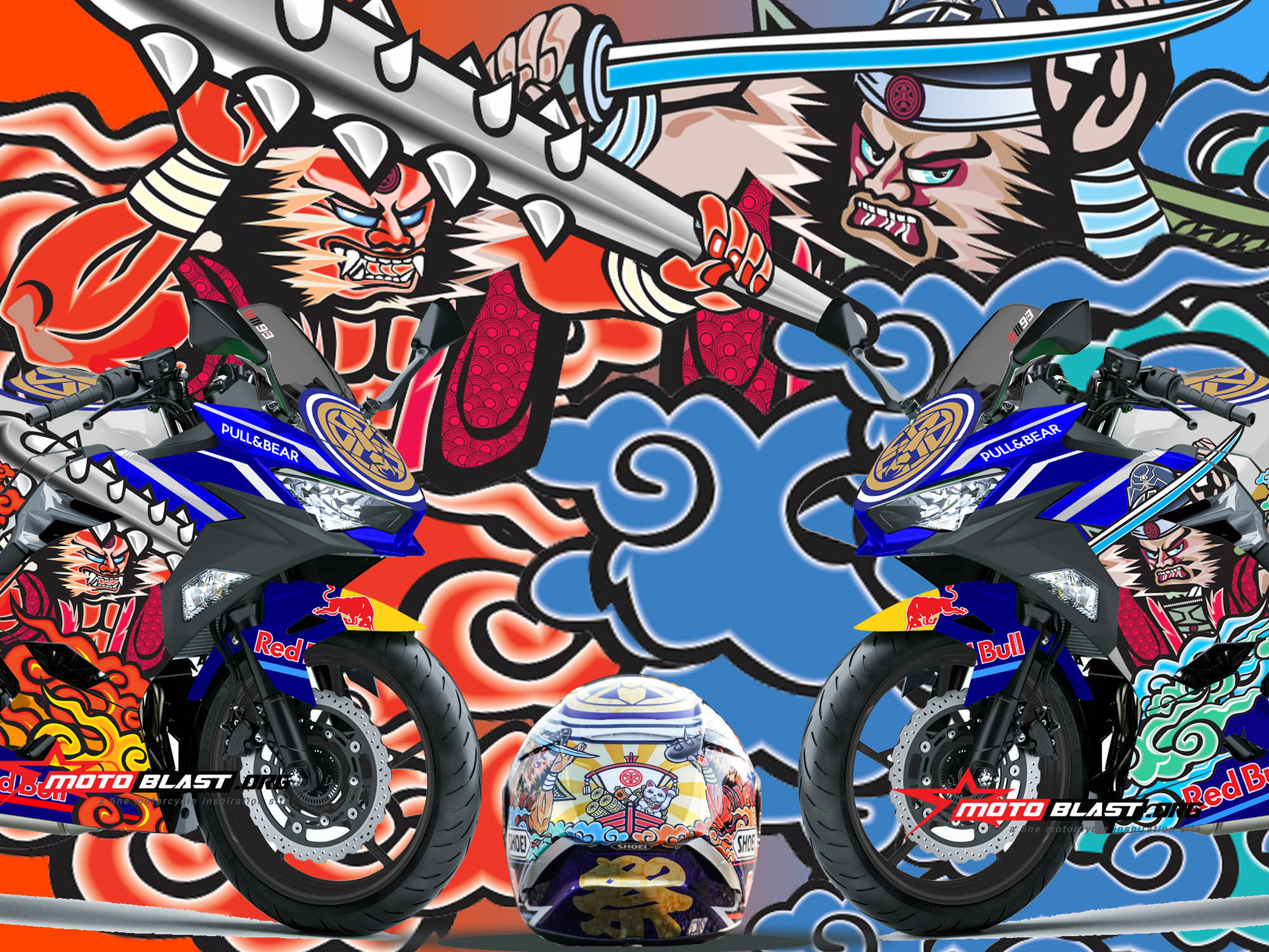 Modifikasi striping Kawasaki New Ninja 250R Fi livery helm Shoei Motegi ...