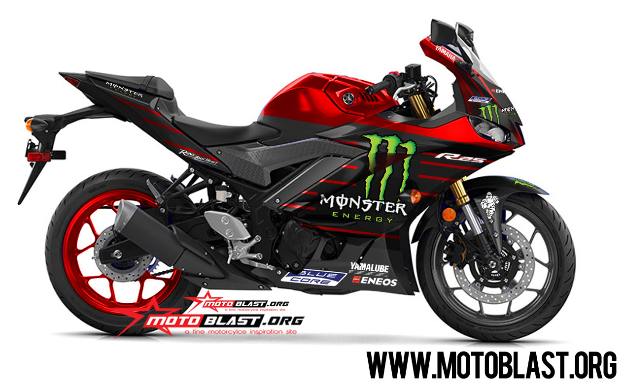 Yamaha New R25 Livery Monster Energy GP 2019 Versi Merah dan Hitam ...