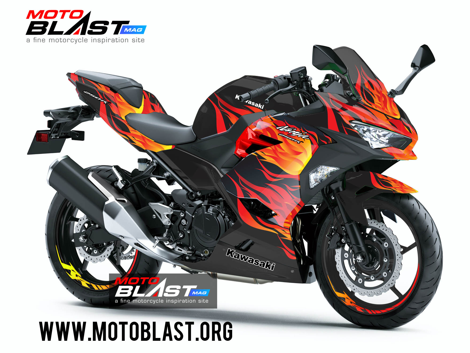 Modifikasi Striping Kawasaki Ninja 250R Fi Flame - MOTOBLAST