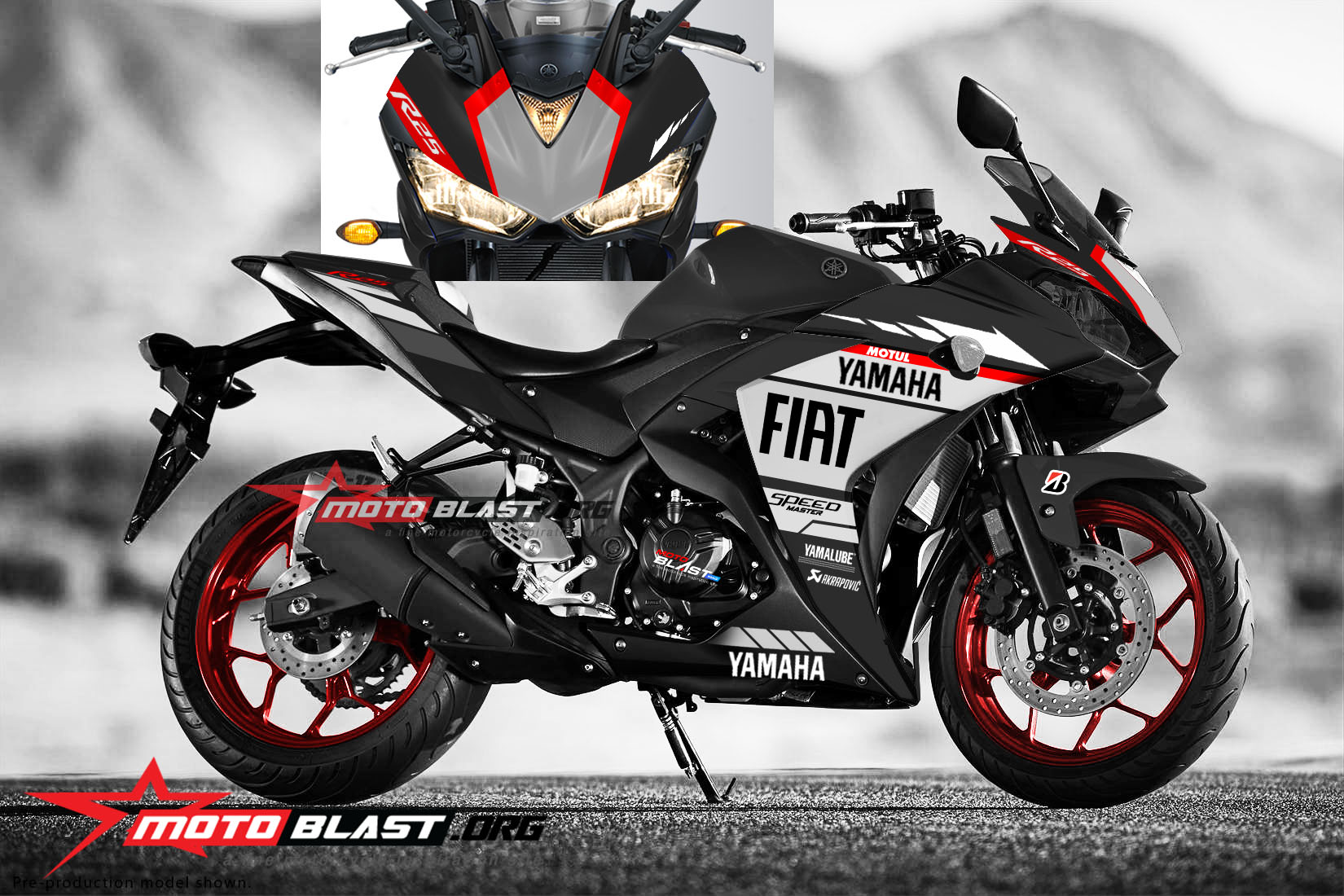 Modifikasi Striping Yamaha R25 Fiat New style - MOTOBLAST