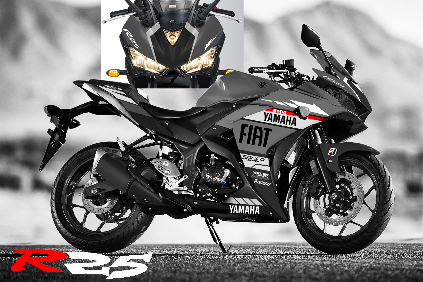 Modifikasi Striping Yamaha R25 Fiat New style - MOTOBLAST