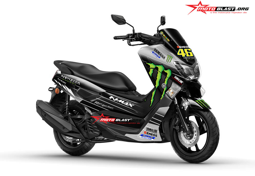 Modifikasi Striping Yamaha Nmax Livery Monster GP 2019 - MOTOBLAST