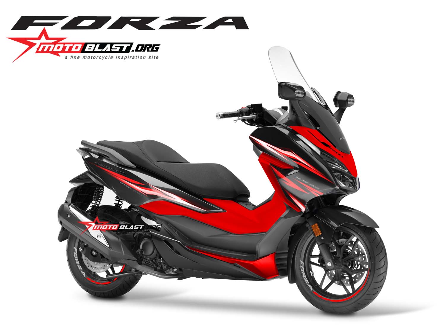 Modif striping Honda Forza 250 Black Deluxe - MOTOBLAST
