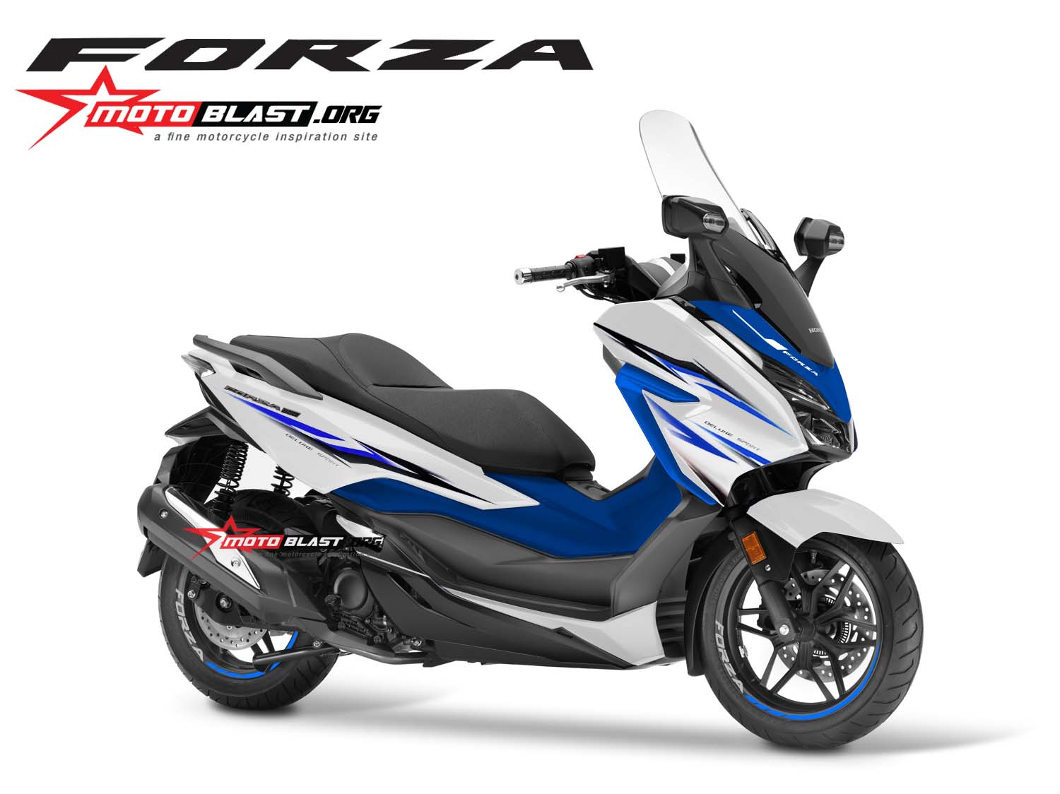 Modifikasi Striping Honda Forza 250 White Deluxe - MOTOBLAST