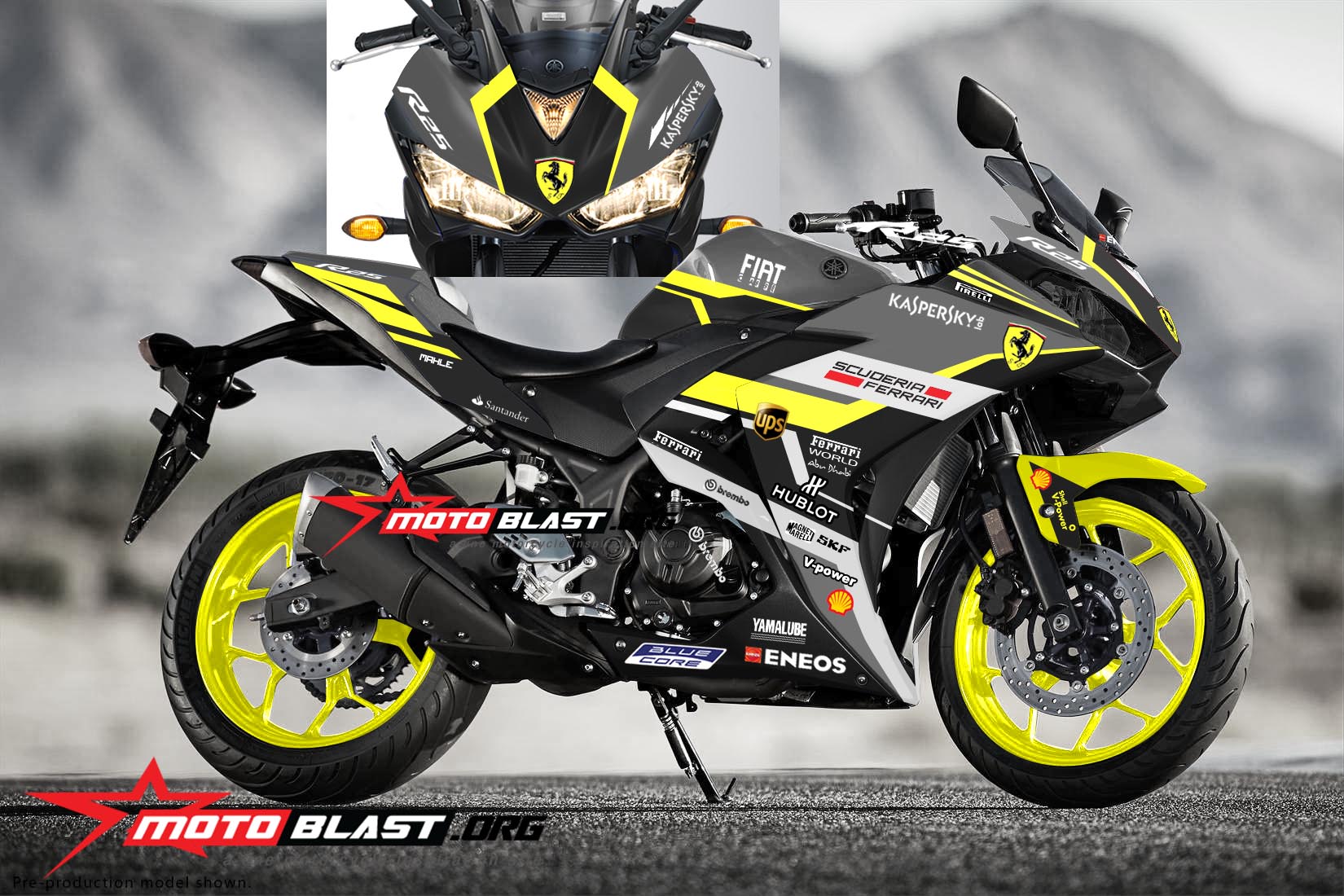 Modifikasi Striping Yamaha R25 Ferrari - MOTOBLAST