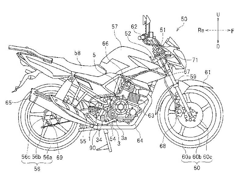 Gambar Paten Motor sport Yamaha Indonesia dengan Combi Brake - MOTOBLAST