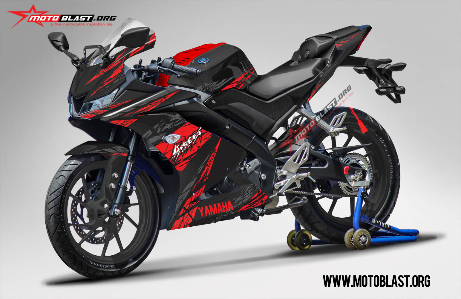 Modifikasi Striping Yamaha R15 V3 Black street - MOTOBLAST