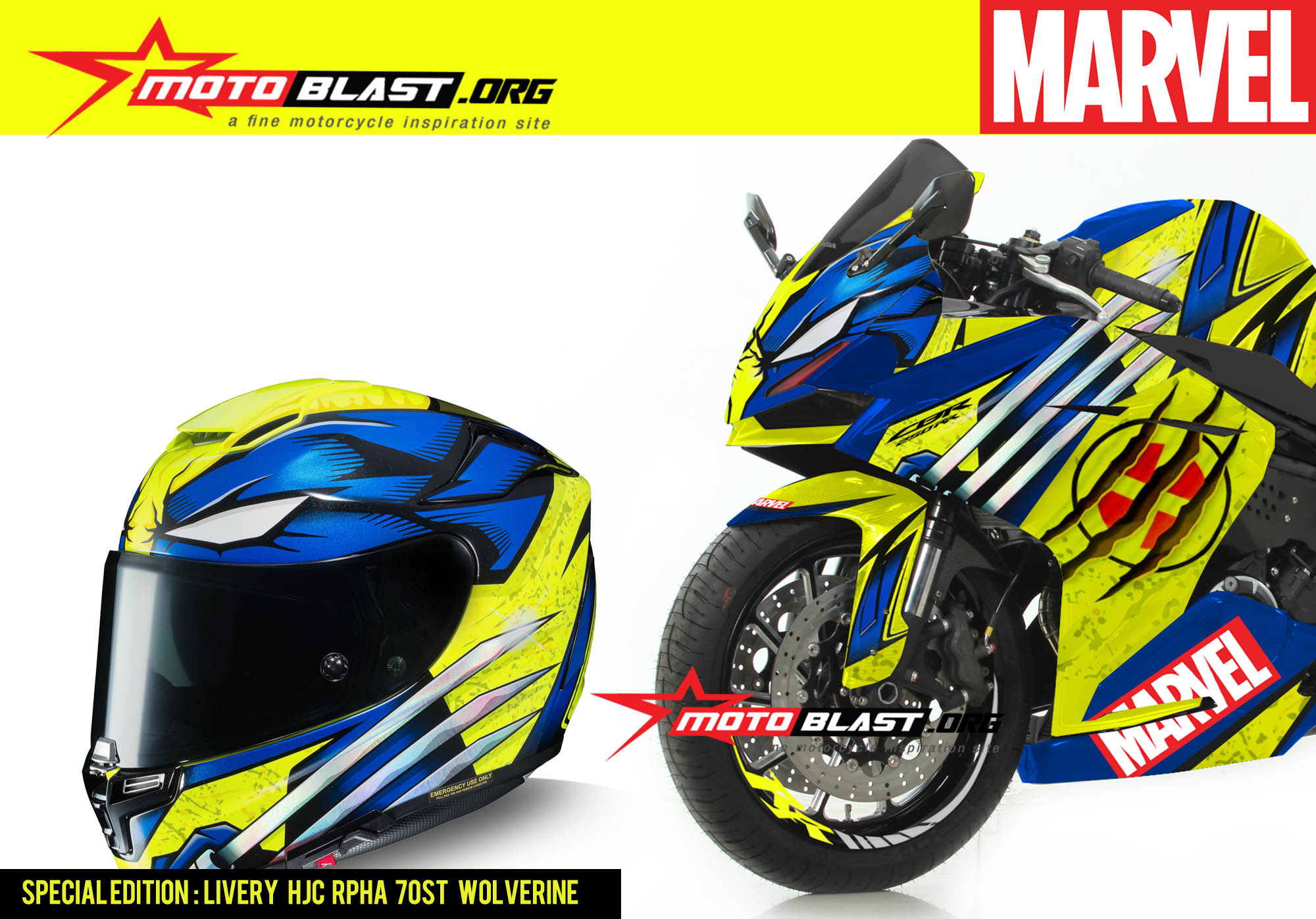Modifikasi Striping Honda CBR250RR Livery HJC RPHA Wolverine - MOTOBLAST