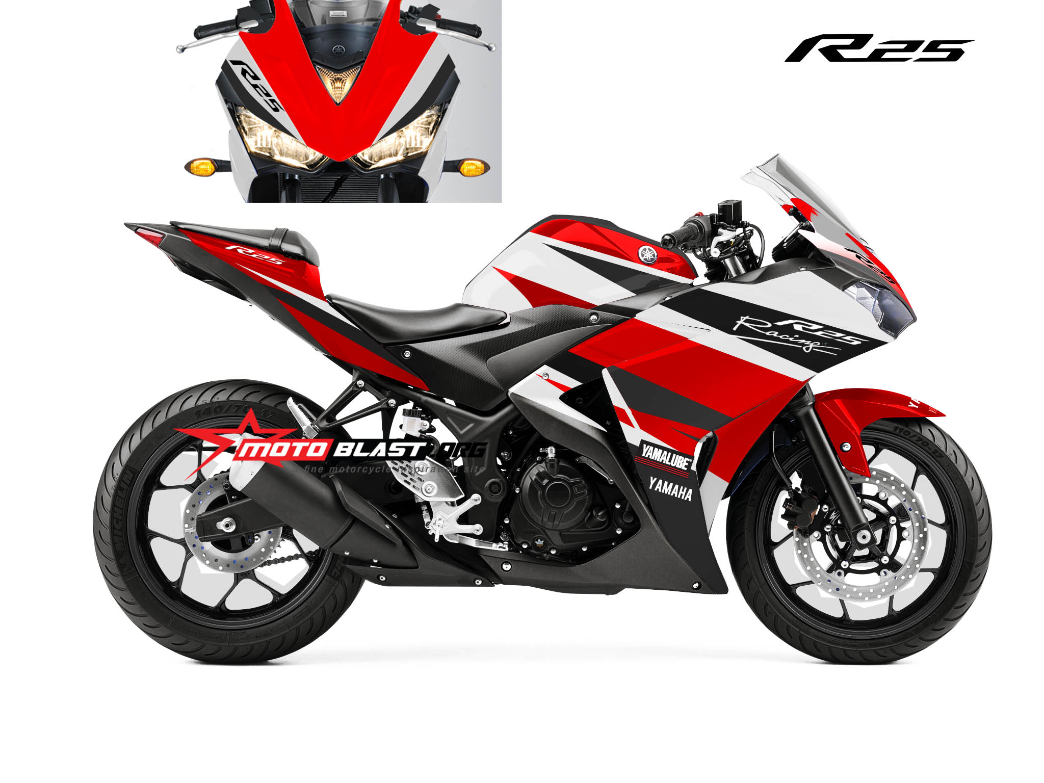 Modifikasi Striping Yamaha R25 Racing - MOTOBLAST