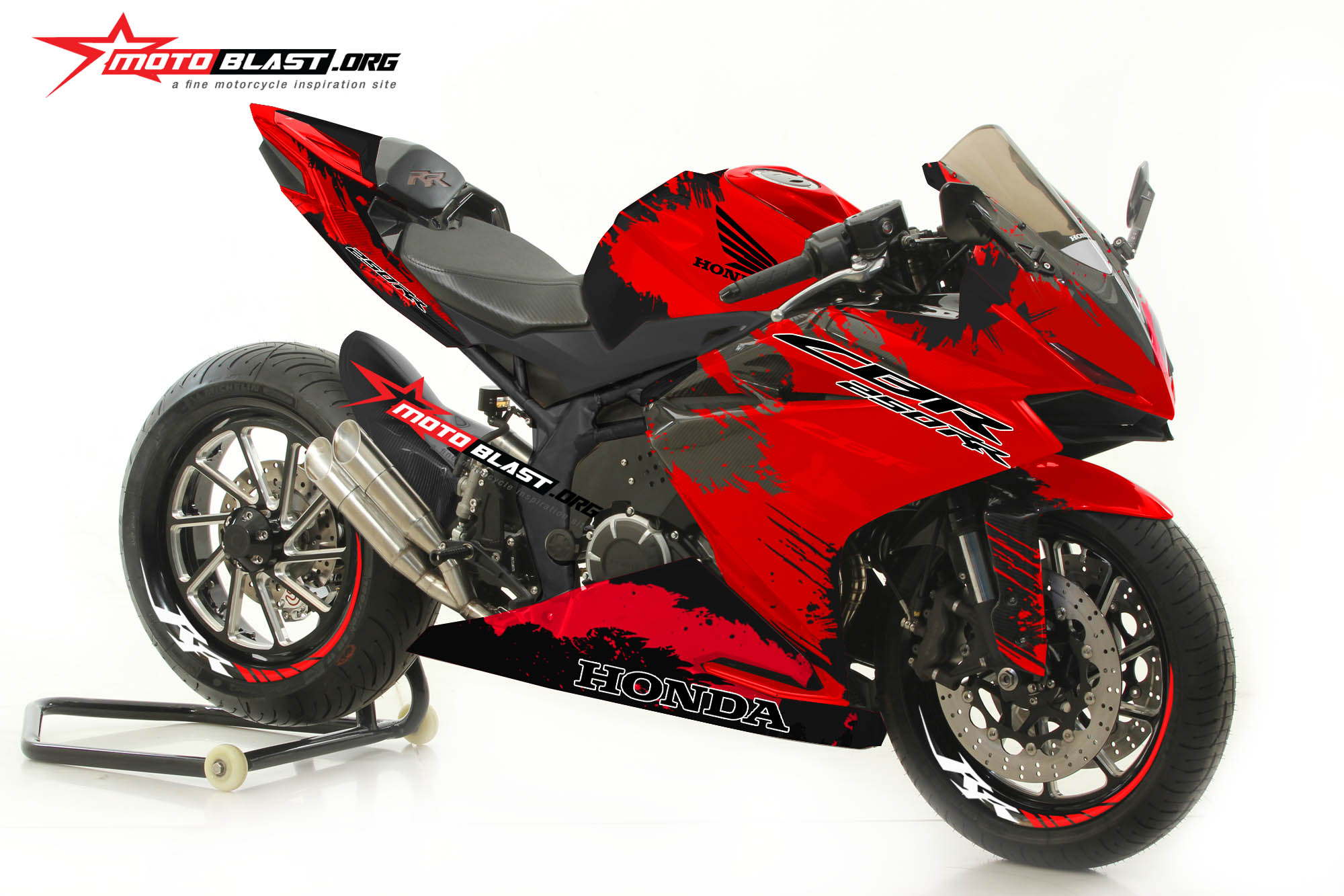 Modifikasi striping Honda CBR250RR White Sporty - MOTOBLAST