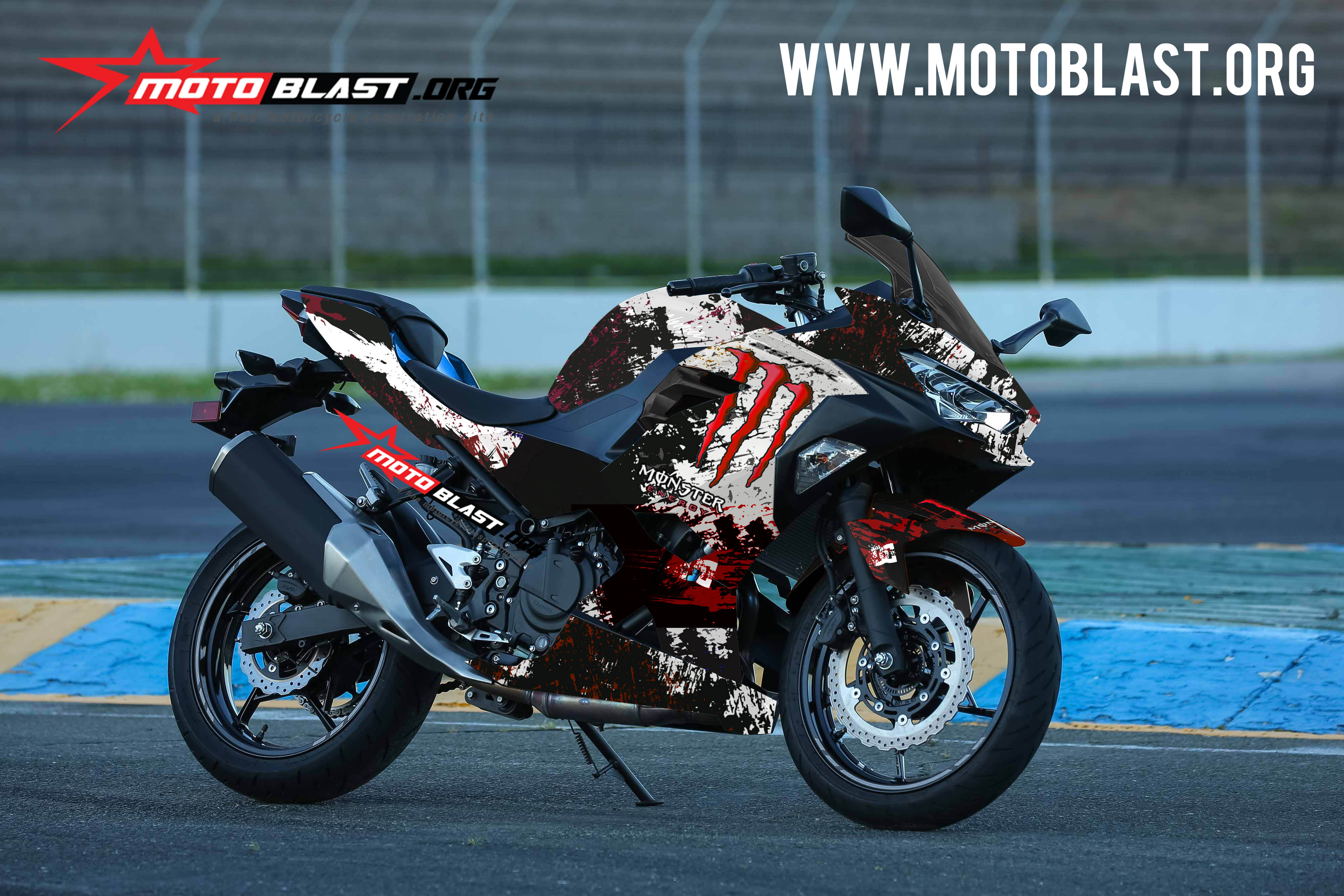 Modifikasi striping Kawasaki New Ninja 250R Fi Monster red - MOTOBLAST