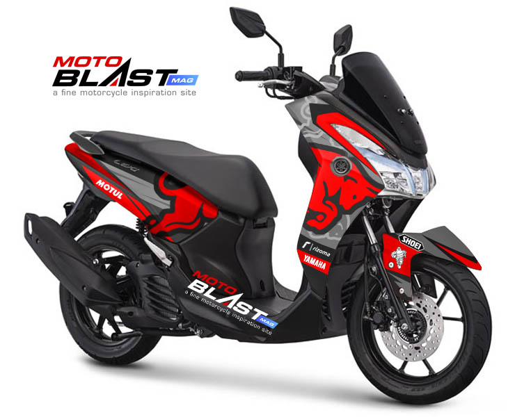 Modifikasi Striping Yamaha Lexi 125 Redbull - MOTOBLAST