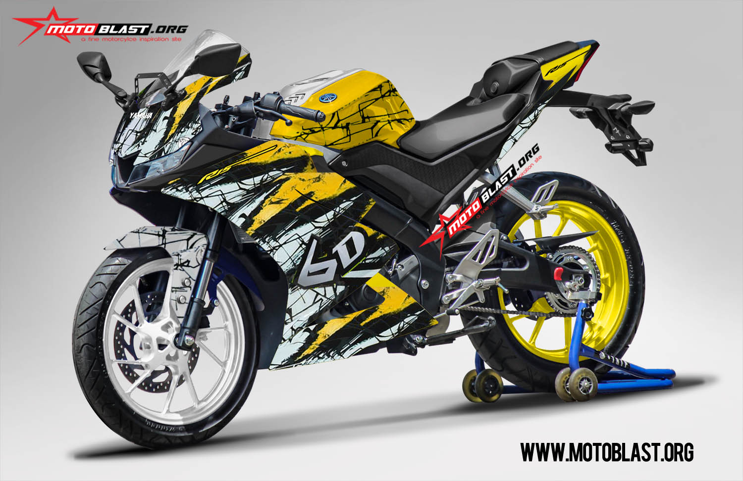 Modifikasi Striping Yamaha R15 V3 Goggles Yellow - MOTOBLAST