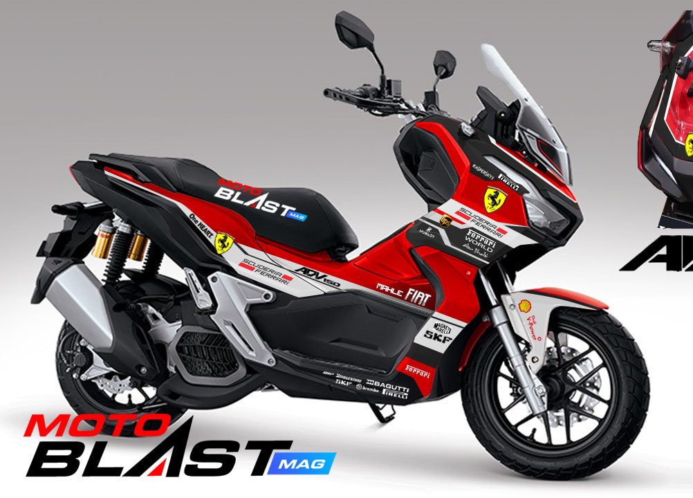 Modifikasi Striping Honda ADV 150 Ferrari - MOTOBLAST