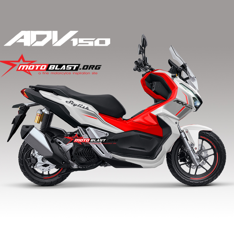 Modifikasi Striping Honda ADV 150 Merah Putih - MOTOBLAST