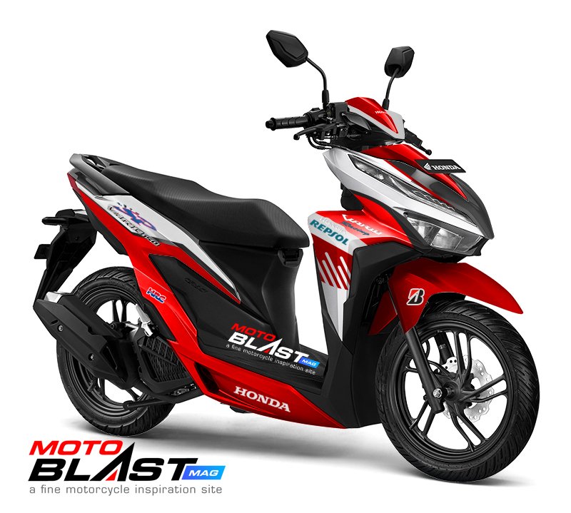 Modifikasi Striping Honda Vario 150 Livery Repsol NSR - MOTOBLAST
