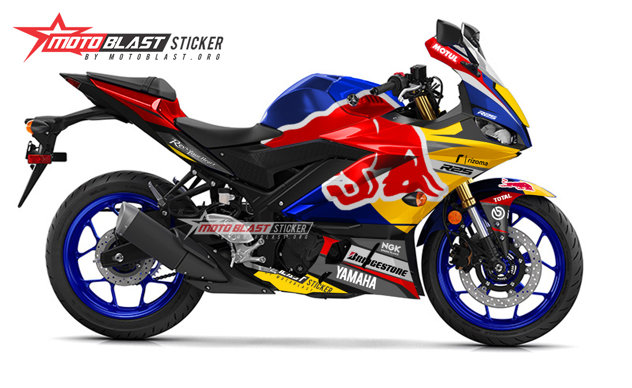 Modifikasi Striping Yamaha New R25 Livery Redbull - MOTOBLAST