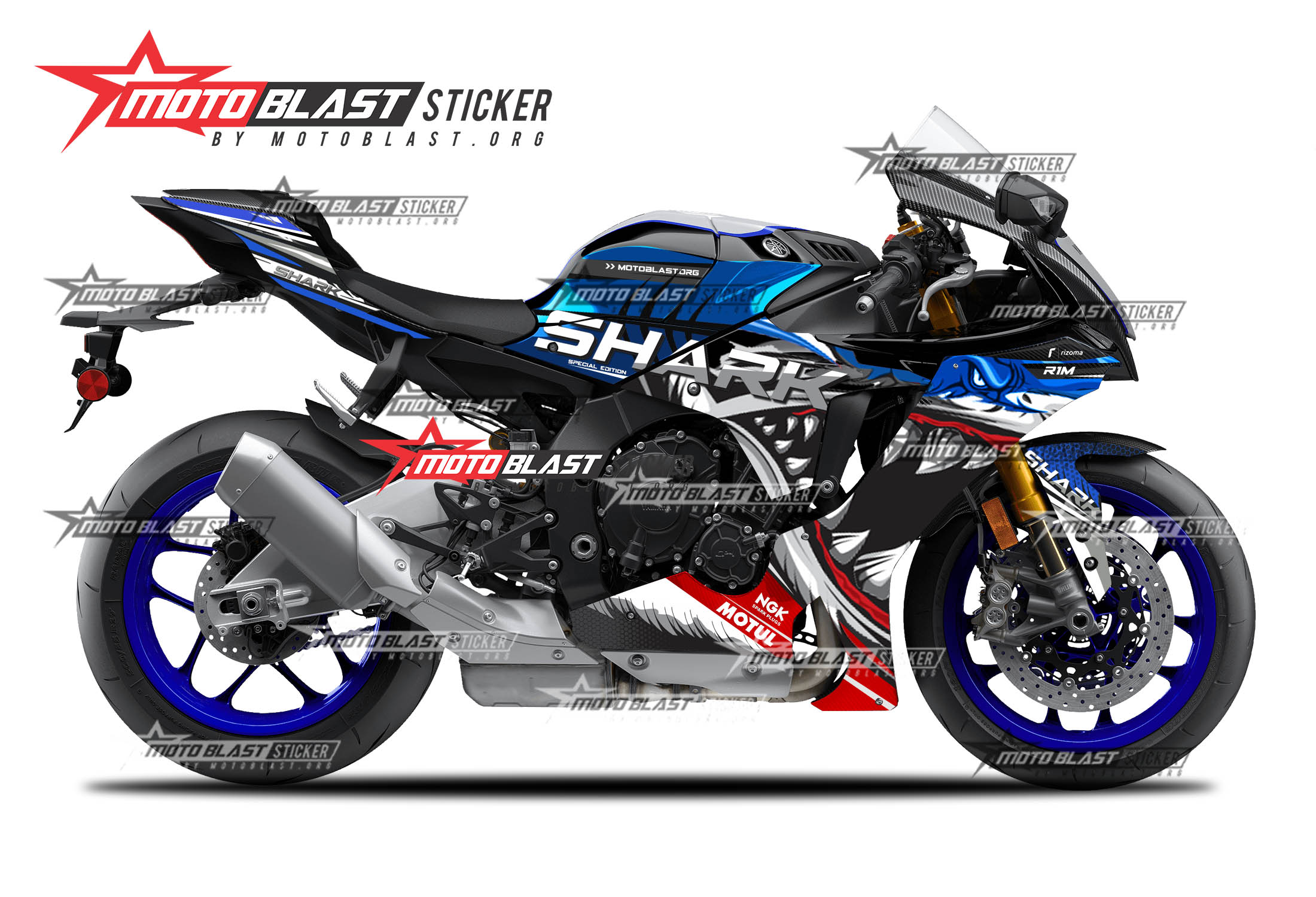 Modifikasi Striping Yamaha R1m 2020 Shark - MOTOBLAST