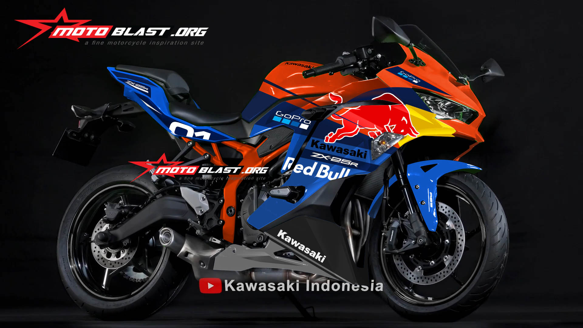 New Ninja ZX25R livery Redbull Gopro - MOTOBLAST