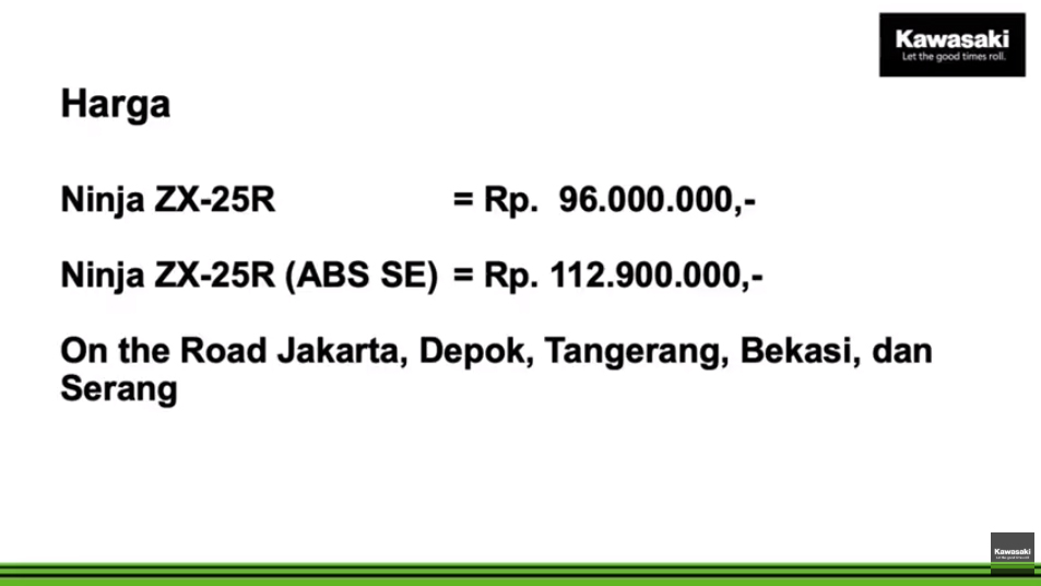 Official Harga Ninja zx25r Rp 96 juta dan 112,9 juta - MOTOBLAST