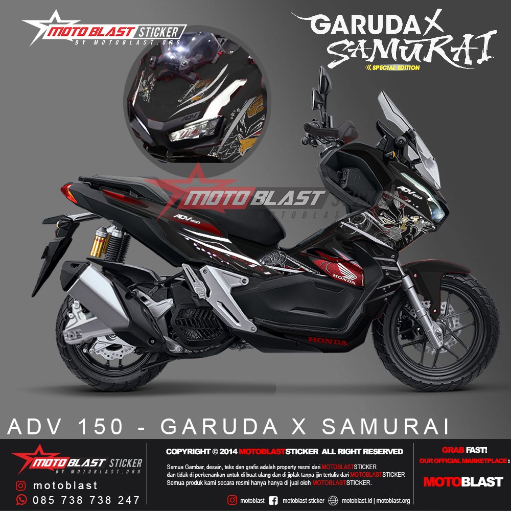 Modif striping Honda ADV 150 livery Garuda X Samurai - MOTOBLAST