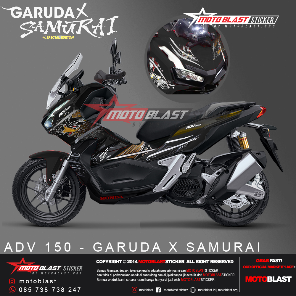 Modif striping Honda ADV 150 livery Garuda X Samurai - MOTOBLAST