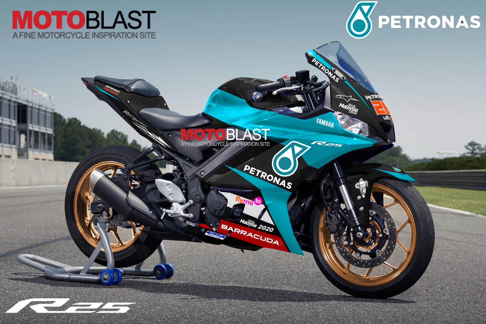 Gantengnya Yamaha New R25 pakai livery Petronas Srt GP - MOTOBLAST