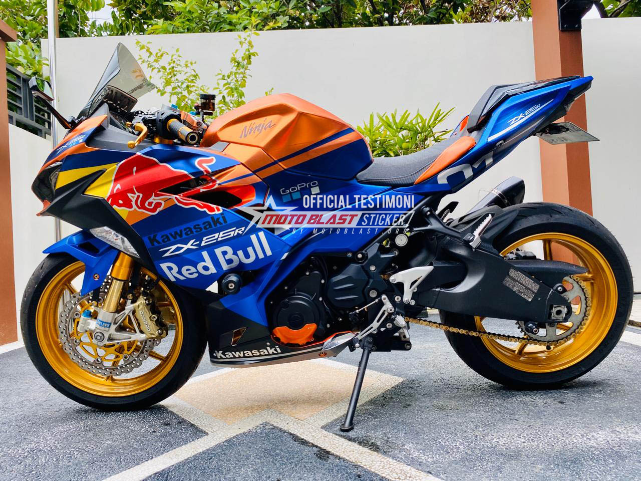 Wraping Ninja 250R Redbull gopro dengan stiker Satin luar biasa keren ...