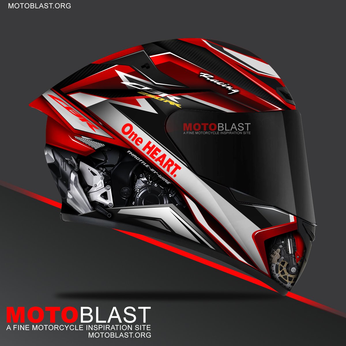 Graphic kit Inspirasi Helmet KYT TT Course livery CBR250RR - MOTOBLAST
