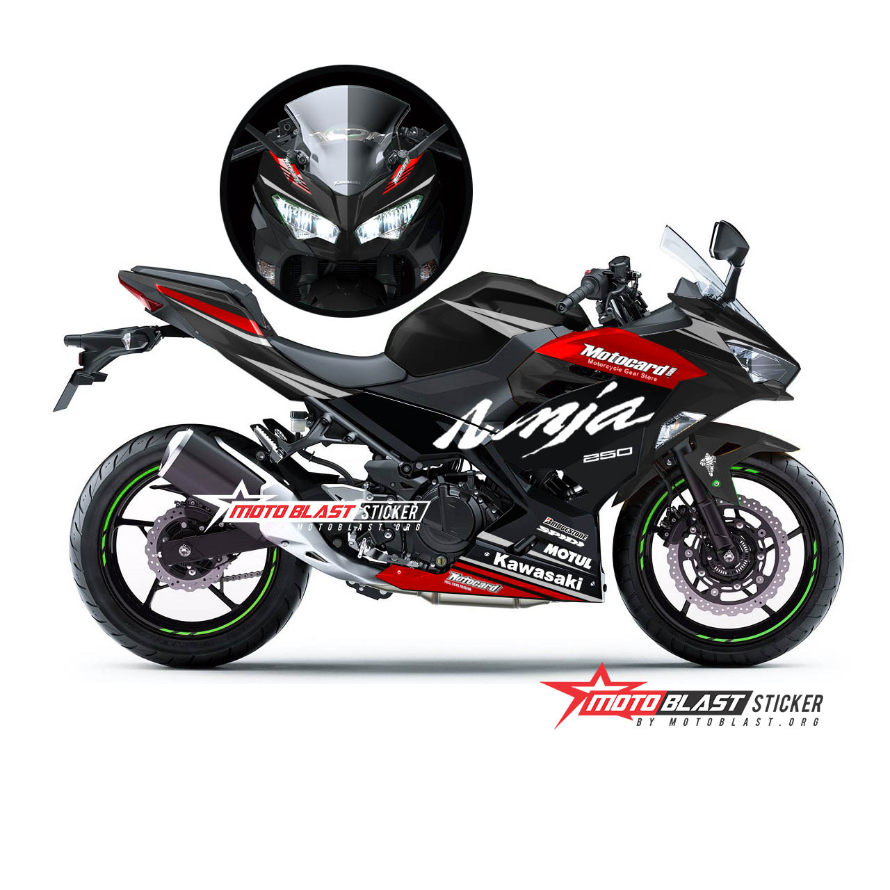 Modif Striping New Ninja 250R Fi Motocard - MOTOBLAST