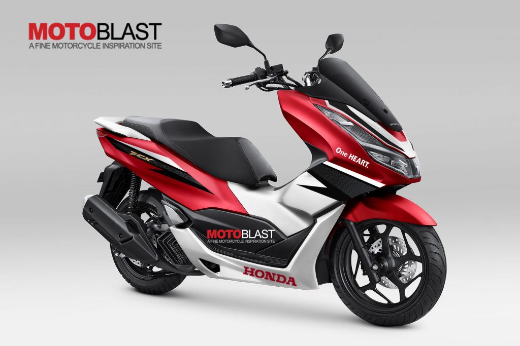 All New Honda PCX 160 livery Red Racing Sangar - MOTOBLAST