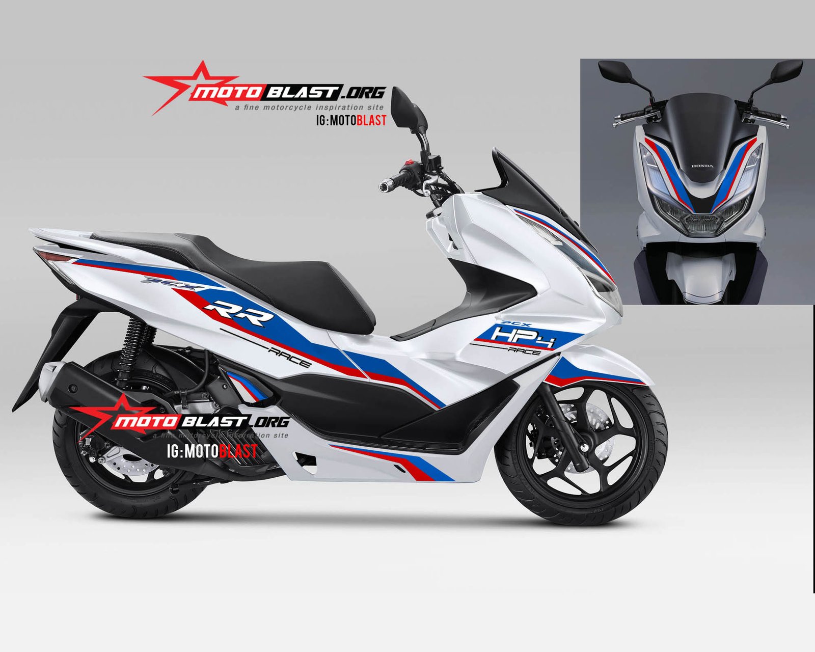 Modifikasi Striping New Honda PCX 160 HP4 Race - MOTOBLAST