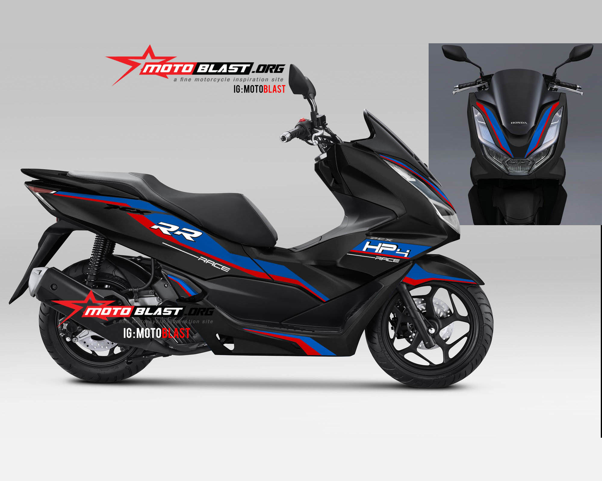 Modifikasi Striping New Honda PCX 160 HP4 Race - MOTOBLAST