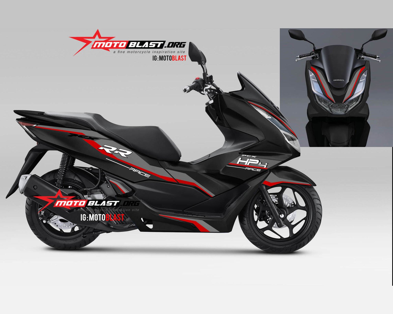 Modifikasi Striping New Honda PCX 160 HP4 Race - MOTOBLAST